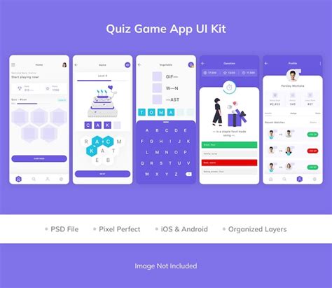 Premium Psd Quiz Game App Ui Kit