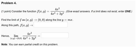 solved problem 4 1 point consider the function f x y 4x2
