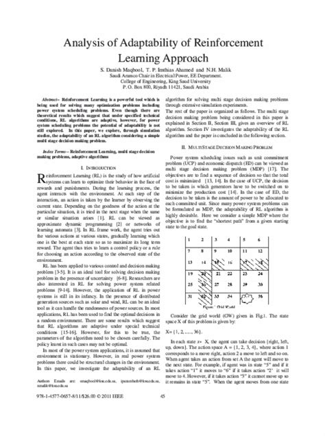 pdf analysis of adaptability of reinforcement learning approach