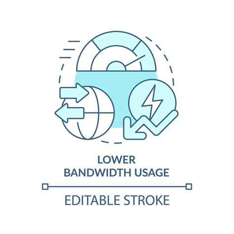 Lower Bandwidth Usage Turquoise Concept Icon Edge Tech Combination