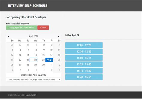 Self Schedule Job Interview