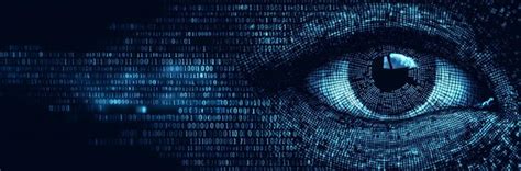 Halftone Letter Binary Code Pattern Forming A Pair Of Eyes Coding