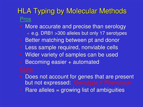 PPT HLA Typing For Blood Bankers PowerPoint Presentation Free Download ID