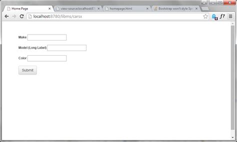 Css Bootstrap 32 Wont Style Spring Mvc Formform Stack Overflow