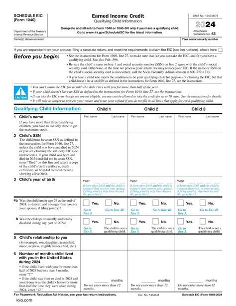 Schedule Eic Form Maximize Your Earned Income Credit
