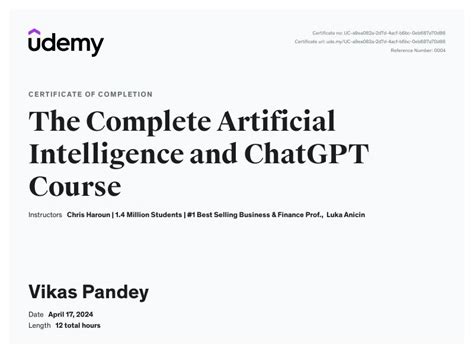 Vikas Kushal Pandey On Linkedin Attended Ai And Chatgpt Course On Udemy