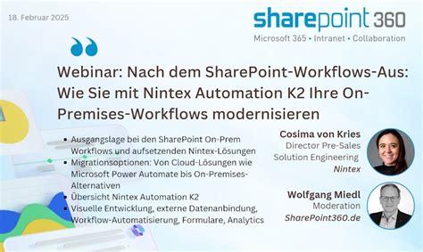 Webinar Sharepoint Workflows Auf Nintex On Prem Migrieren