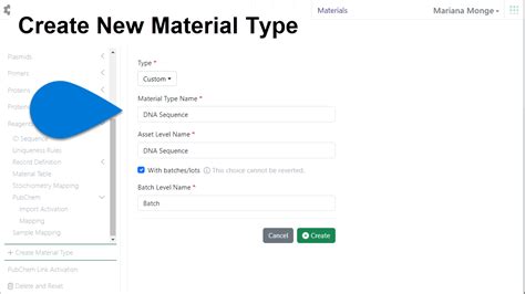 Signals Notebook Create A New Material Type From The Signals Configuration Revvity Signals