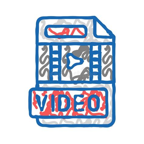 Video File Format Document Icon Doodle Illustration Stock Illustration Illustration Of