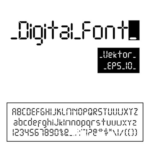 Premium Vector Digital Font Alarm Clock Letters Numbers And Letters Set For A Digital Watch