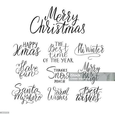 메리 크리스마스 글자 인쇄 술입니다 겨울 Handdrawn 글자와 필기 텍스트 디자인입니다 새 해 복 많이 인사말 벡터 카드