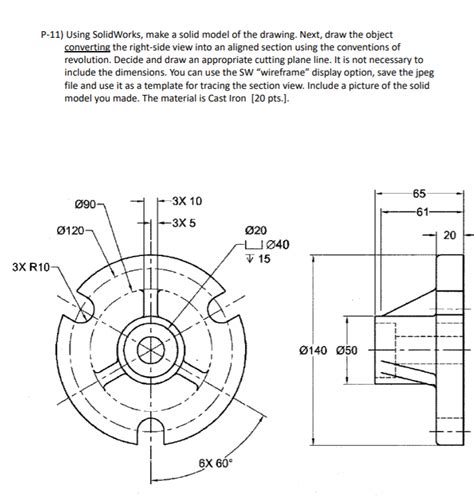 Solved P Using SolidWorks Make A Solid Model Of The Chegg