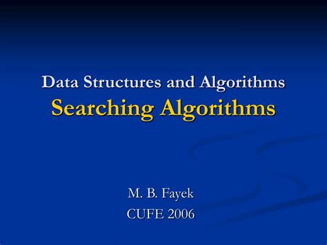 Ppt Data Structures And Algorithms Searching Algorithms Powerpoint