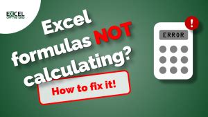 Excel Formulas Not Calculating Reasons How To Fix It