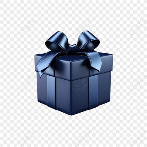 활 모양의 파란색 리본으로 장식된 진한 파란색 선물 상자상징포장하다 Png 일러스트 무료 다운로드 Lovepik