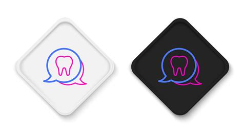 흰색 배경에 격리 된 라인 치아 아이콘입니다 치과 진료소 또는 치과 의사 의료 센터 및 치약 패키지를위한 치아 기호 다채로운 개요 개념 벡터 개념에 대한 스톡 벡터 아트 및