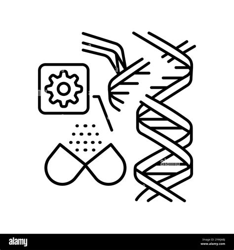 Gene Therapy Black Line Icon Vector Isolated Element Editable Stroke Stock Vector Image And Art