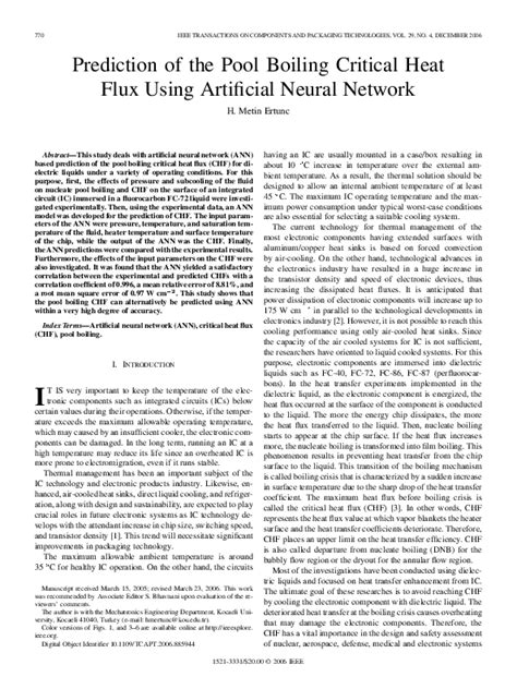 Pdf Prediction Of The Pool Boiling Critical Heat Flux Using