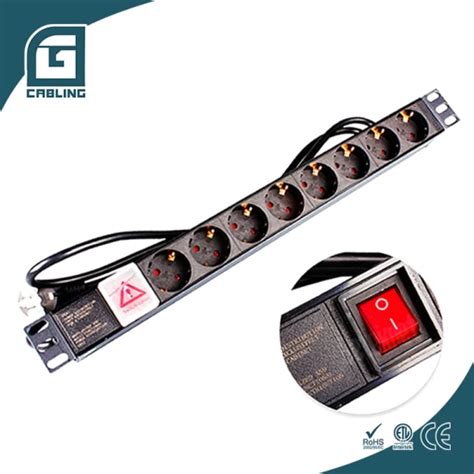 Gcabling Communication Ethernet Network 19 Inch 1u Germany Type Socket Power Rack Distribution