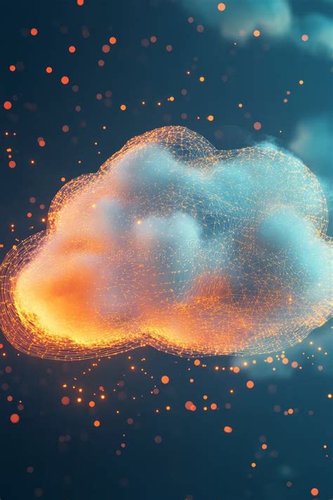 Abstract Conceptual Data Cloud Representation With Glowing Particles And Ethereal Atmosphere