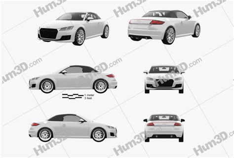 Audi Tt 8s Roadster 2017 Blueprint Template 3dmodels