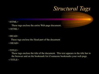 Basic HTML Tag For Beginner Std CBSC PPT