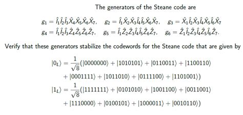 Solved The Generators Of The Steane Code Are