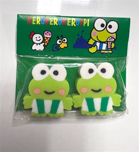 1992 Vintage Sanrio Keroppi Eraser Rubber 絕版 青蛙 大眼蛙 橡皮擦 擦膠 興趣及遊戲 手作
