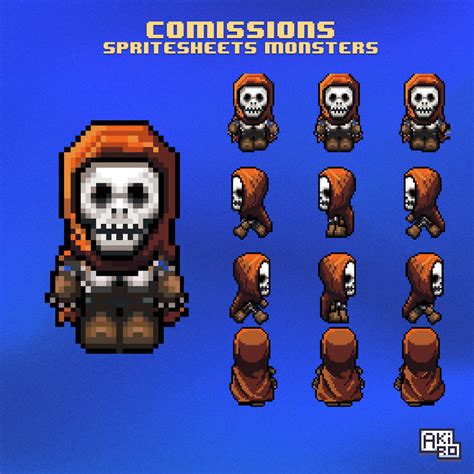 Skull Spritesheets Comission Pixel Art By Akiroarts On Deviantart Skull Spritesheets Comission Pixel Art By Akiroarts On Deviantart
