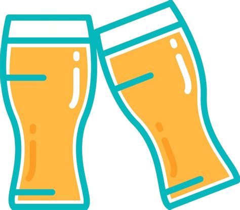 Premium Vector Beer Glasses Cheers Clinking Joyful Toast