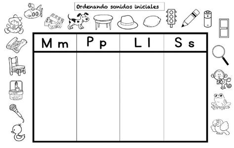 Ordenando Sonidos Iniciales M P L S Worksheet En 2024 Actividades De