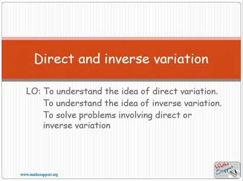 Maths Ibai 2 54 Direct And Inverse Variation Models
