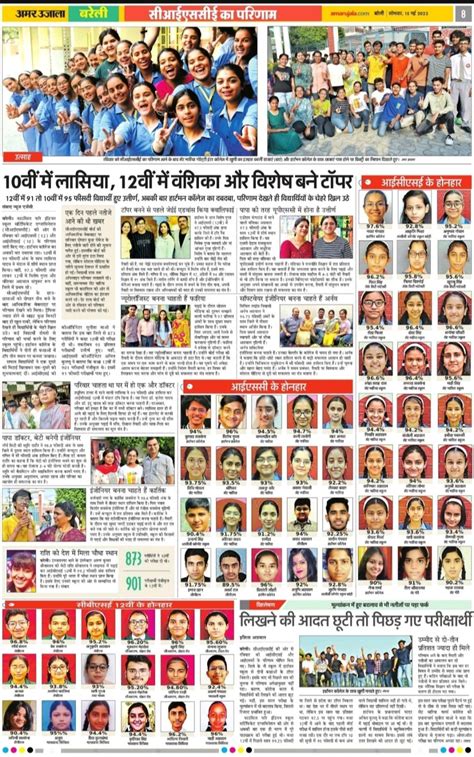 Icseboard Icse Cisce Iscboard Education Exams Results Coverage Reporting Amarujala