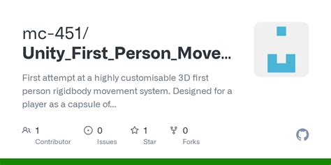 github mc 451 unity first person movement first attempt at a highly