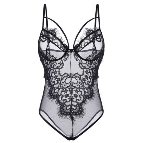 Sexy Bodysuit Lace Mesh Erotic Transparent Lingerie TD Mercado