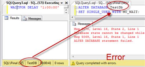 Sql Server Difference Between Rollback Immediate And With Nowait During Alter Database Sql