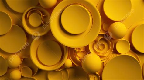 3d 그림에서 노란색 원 모양이 있는 단색 기하학적 배경 3d 라운드 구체 공 패턴 배경 일러스트 및 사진 무료 다운로드 Pngtree