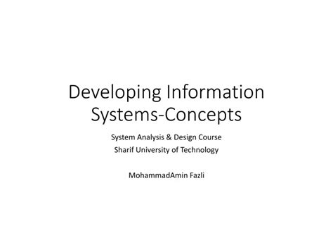 PPT Developing Information Systems Concepts PowerPoint Presentation Free Download ID