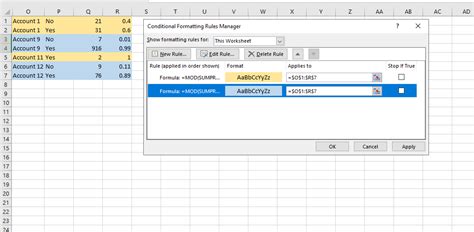 Conditional Formatting Excel 2013 Alternate Highlight Rows Based On