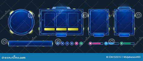 Space Stream Overlay Game Twitch Ui Frame Border Stock Vector Illustration Of Futuristic