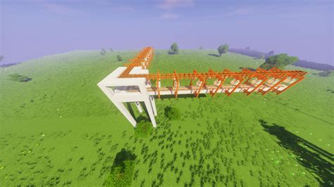 Redstone Powered Raised Rail System 90 Degree Turn Minecraft Map