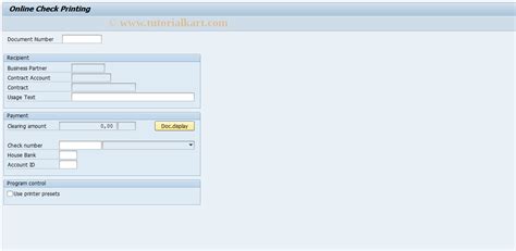 FPCH SAP Tcode Online Check Printing