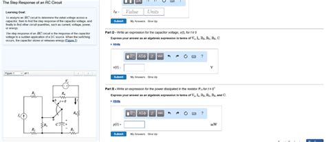Solved The Step Response Of An RC Circuit Learning Goal Chegg Com
