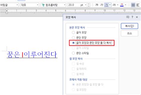 한글 페이지 서식 복사 지식in
