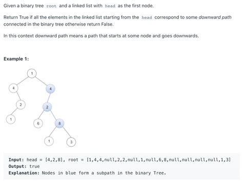 1367 Linked List In Binary Tree Kickstart Coding