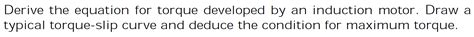 Solved Derive The Equation For Torque Developed By An Chegg Com