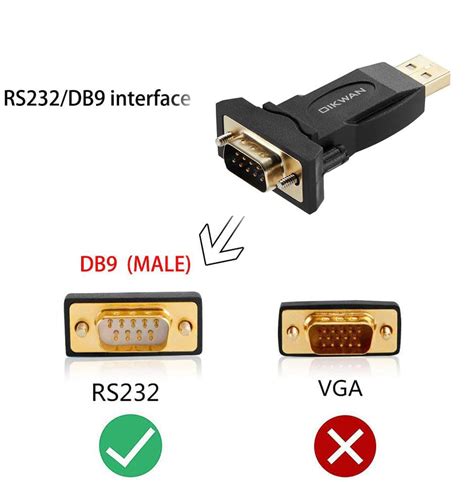 Getuscart Oikwan Usb To Rs232 Adapter With Ftdi Chipset Usb To Rs232 Male Db9 Serial Converter