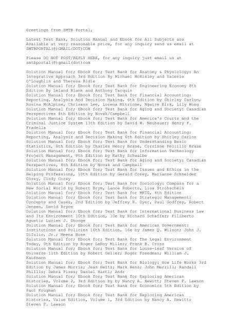 Test Bank Solution Manual Ebooks List 1