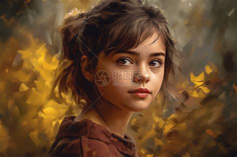 外国少女画像插画图片下载 正版图片600130458 摄图网