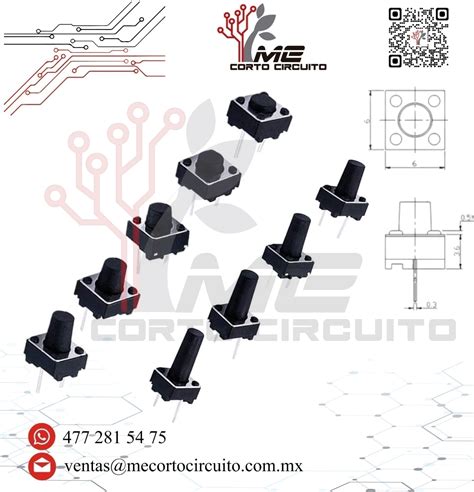 Push Button 2 Pines Corto Circuito